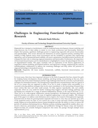Challenges in Engineering Functional Organoids for Research (www.kiu.ac.ug) | PDF