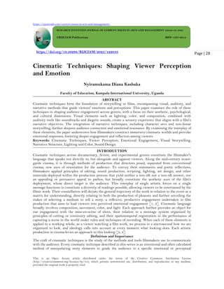 Cinematic Techniques: Shaping Viewer Perception and Emotion (www.kiu.ac ...