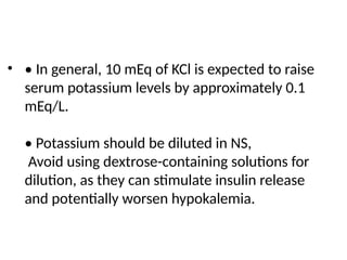 Potassium disorders (diagnosis and mangment) | PPTX