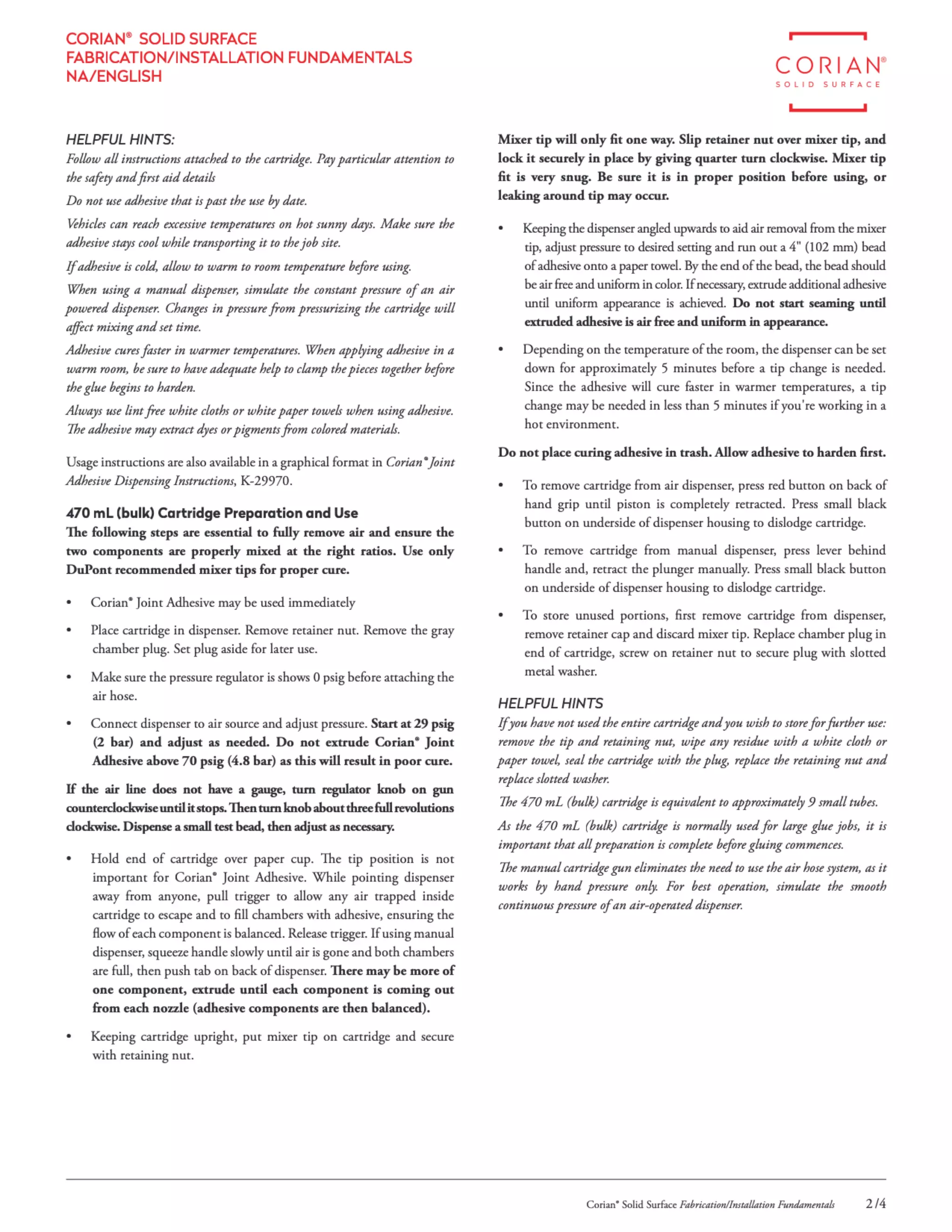 Corian Joint Adhesive Seaming Information | PDF | Physics | Science