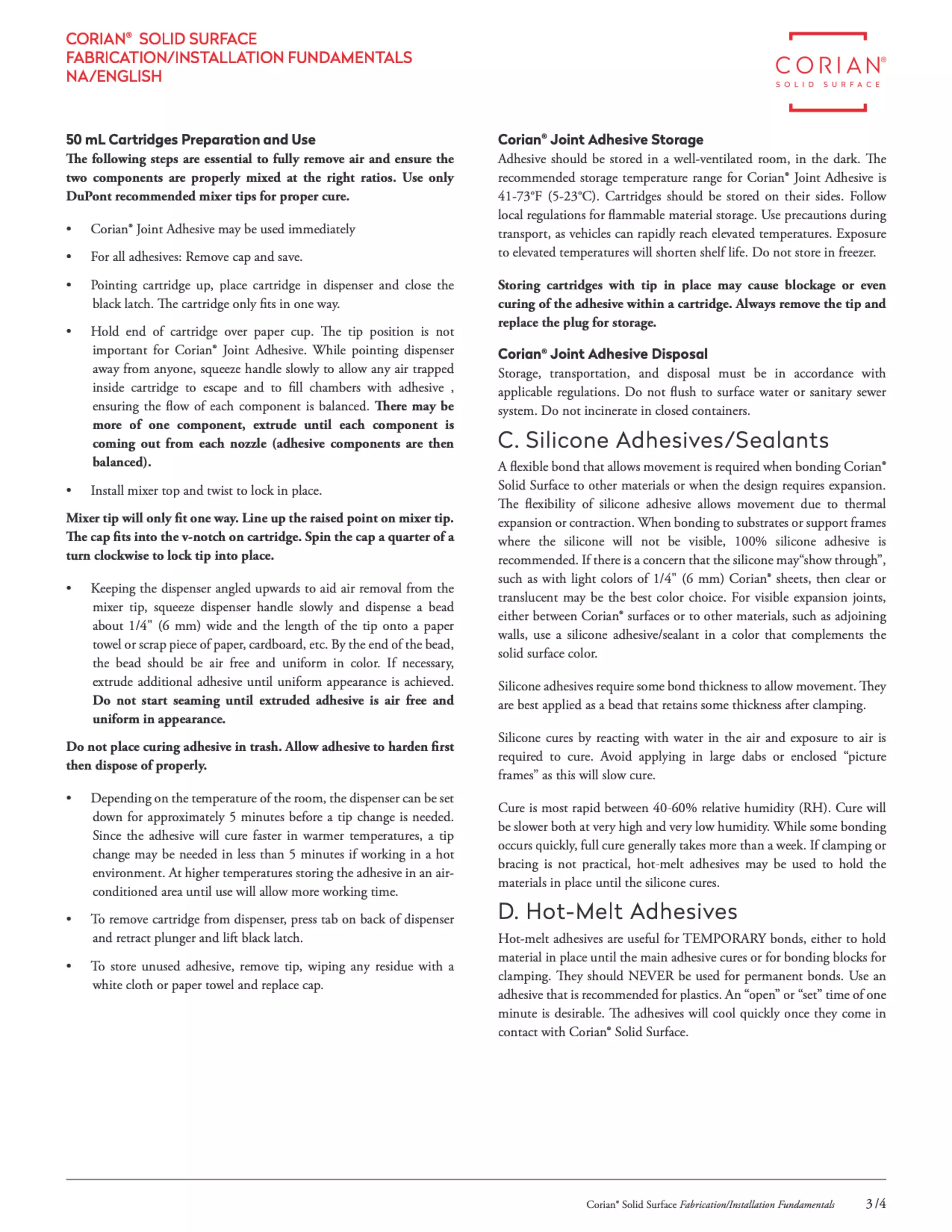 Corian Joint Adhesive Seaming Information | PDF | Physics | Science