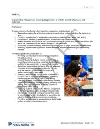 K-2 Literacy Instruction Standards | PDF