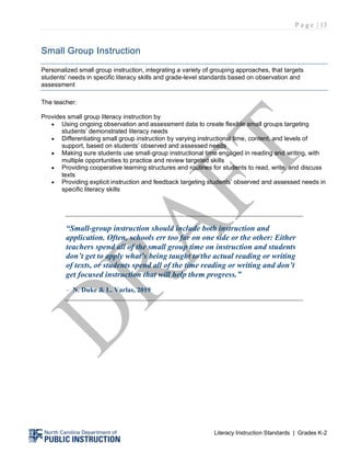 K-2 Literacy Instruction Standards | PDF