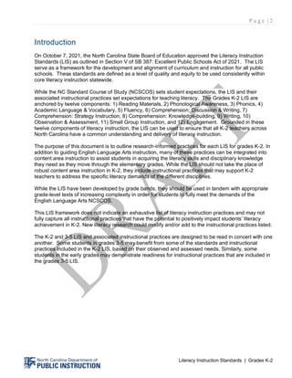 K-2 Literacy Instruction Standards | PDF