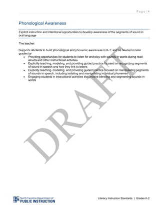 K-2 Literacy Instruction Standards | PDF