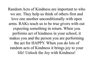 K 2nd intro to 5-day kindness challenge | PPTX