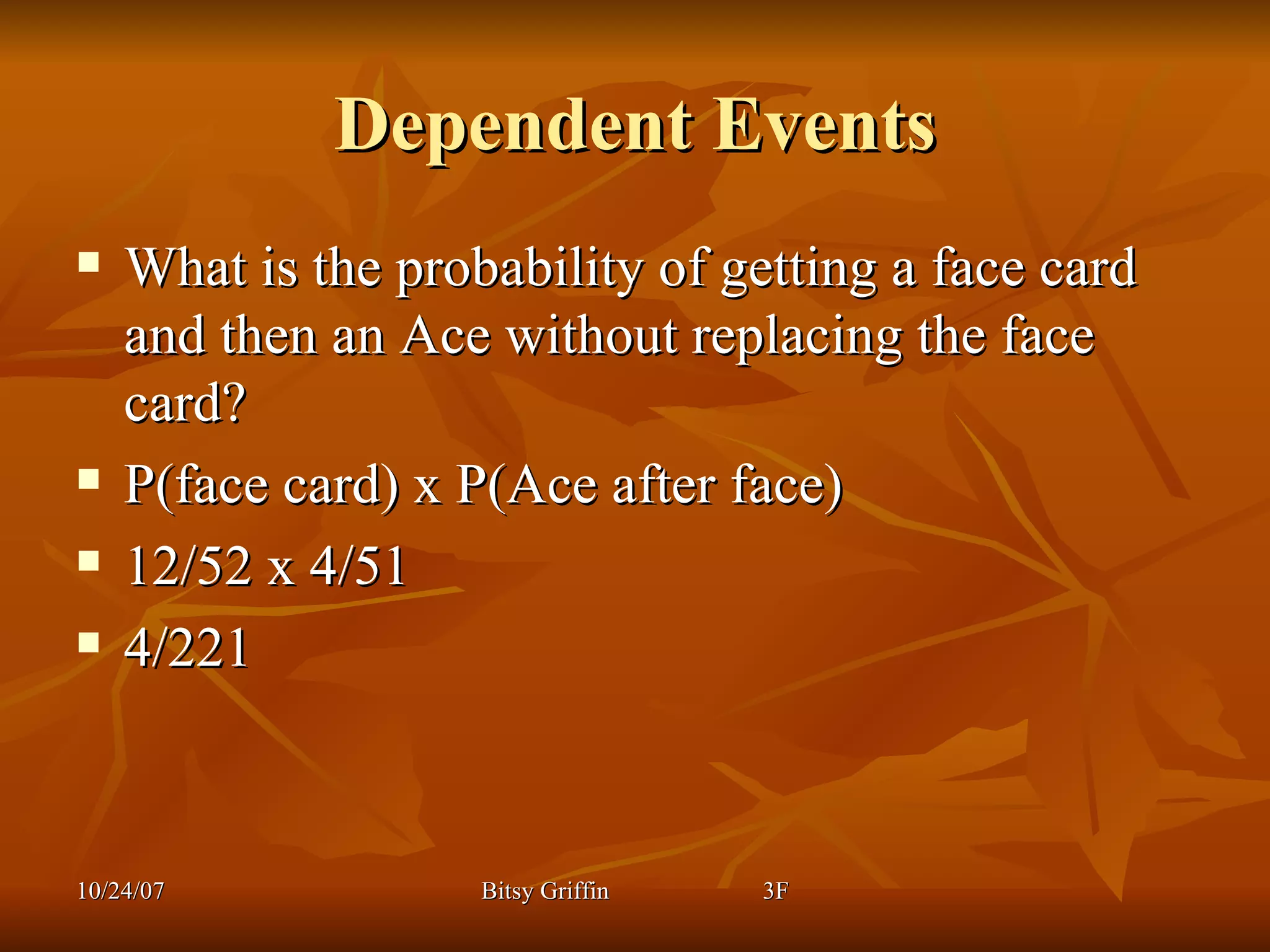 Probability - Independent & Dependent Events | PPT