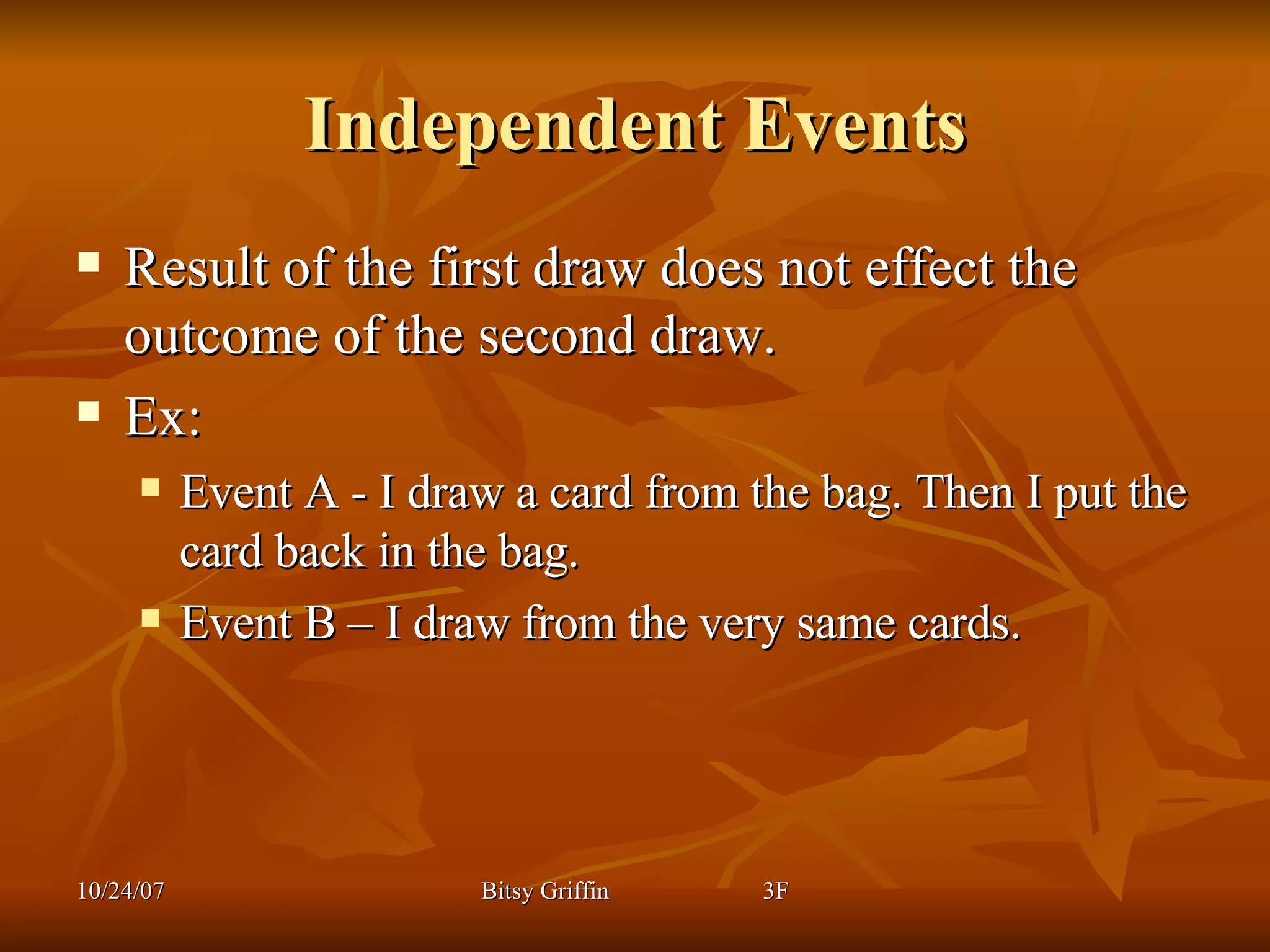 Probability - Independent & Dependent Events | PPT