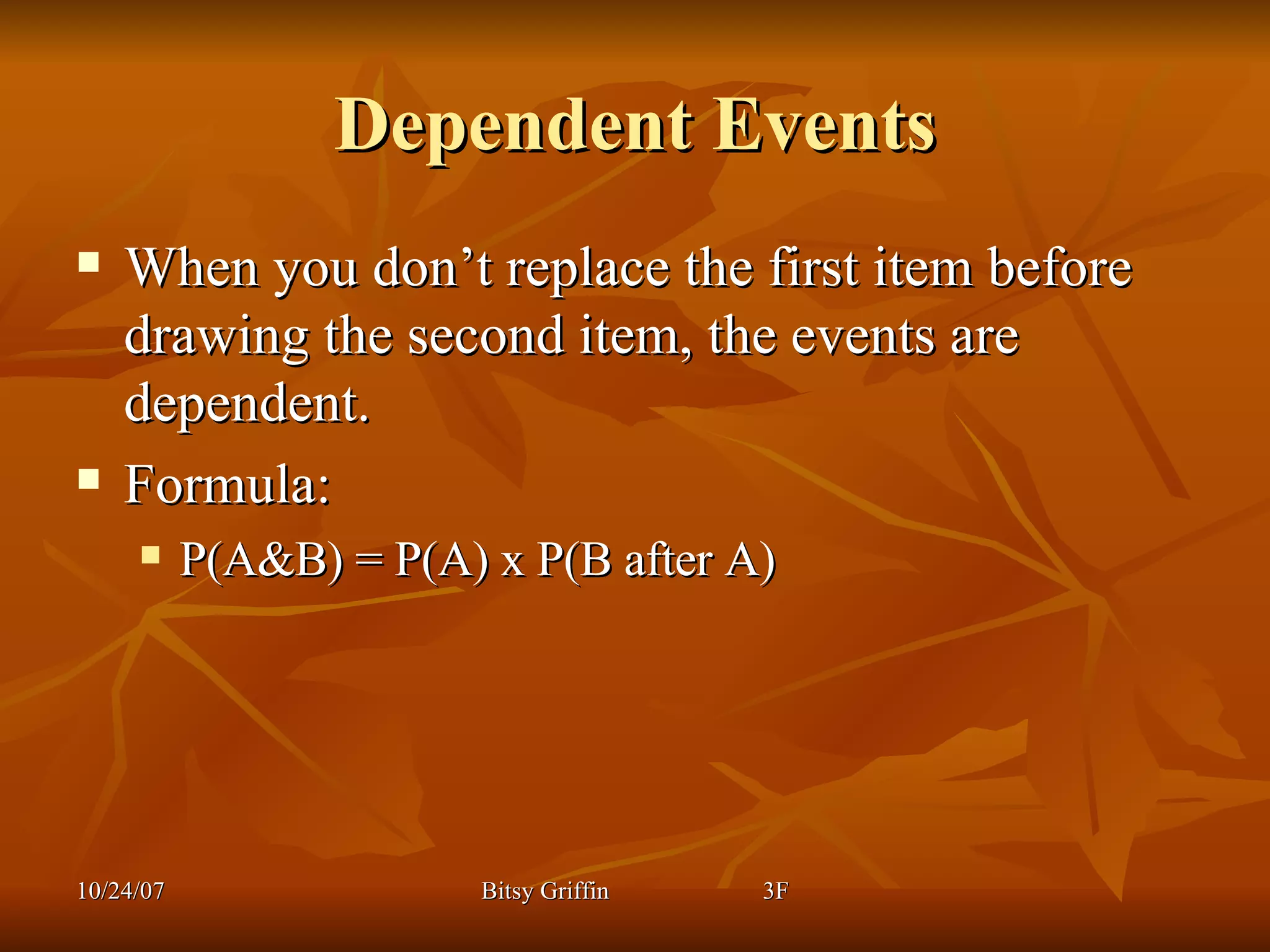 Probability - Independent & Dependent Events | PPT