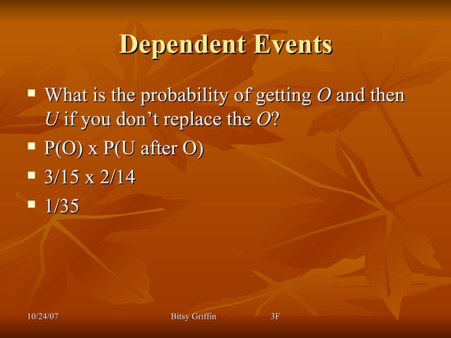 Probability - Independent & Dependent Events | PPT