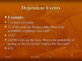 Probability - Independent & Dependent Events | PPT