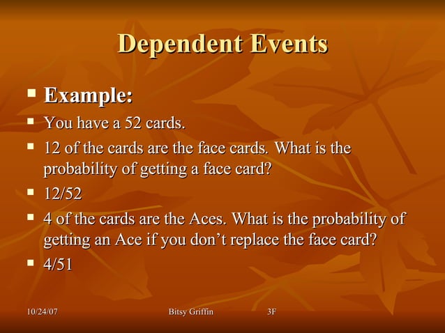 Probability - Independent & Dependent Events | PPT