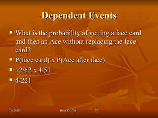 Probability - Independent & Dependent Events | PPT