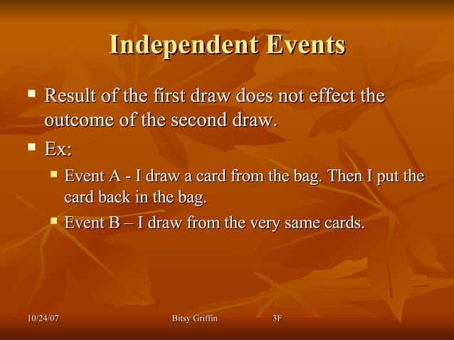 Probability - Independent & Dependent Events | PPT