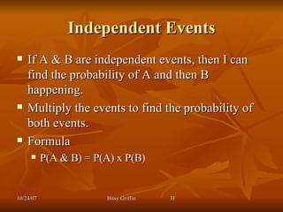 Probability - Independent & Dependent Events | PPT