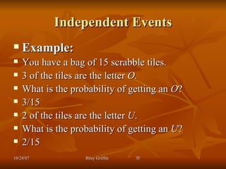 Probability - Independent & Dependent Events | PPT