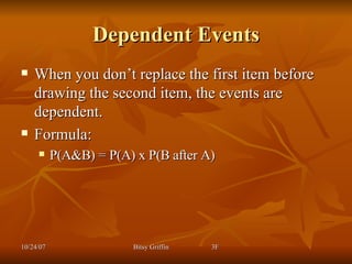 Probability - Independent & Dependent Events | PPT