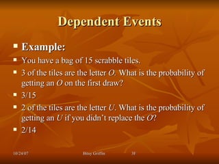 Probability - Independent & Dependent Events | PPT
