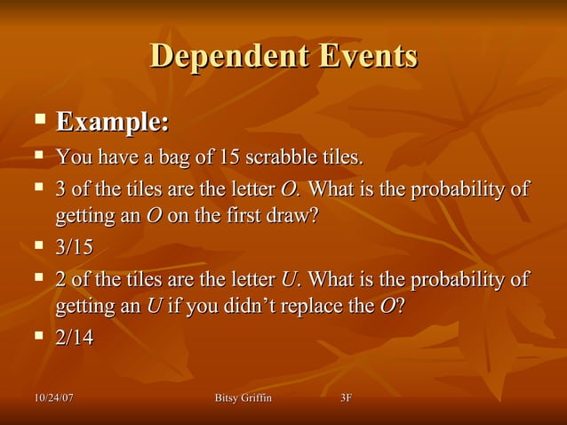 Probability - Independent & Dependent Events | PPT