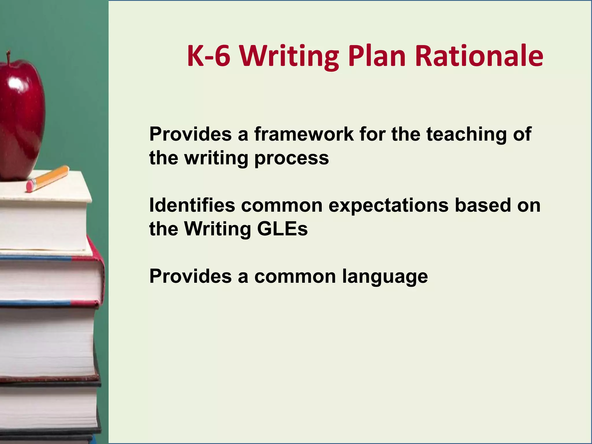 K 6 Writing Plans | PPT