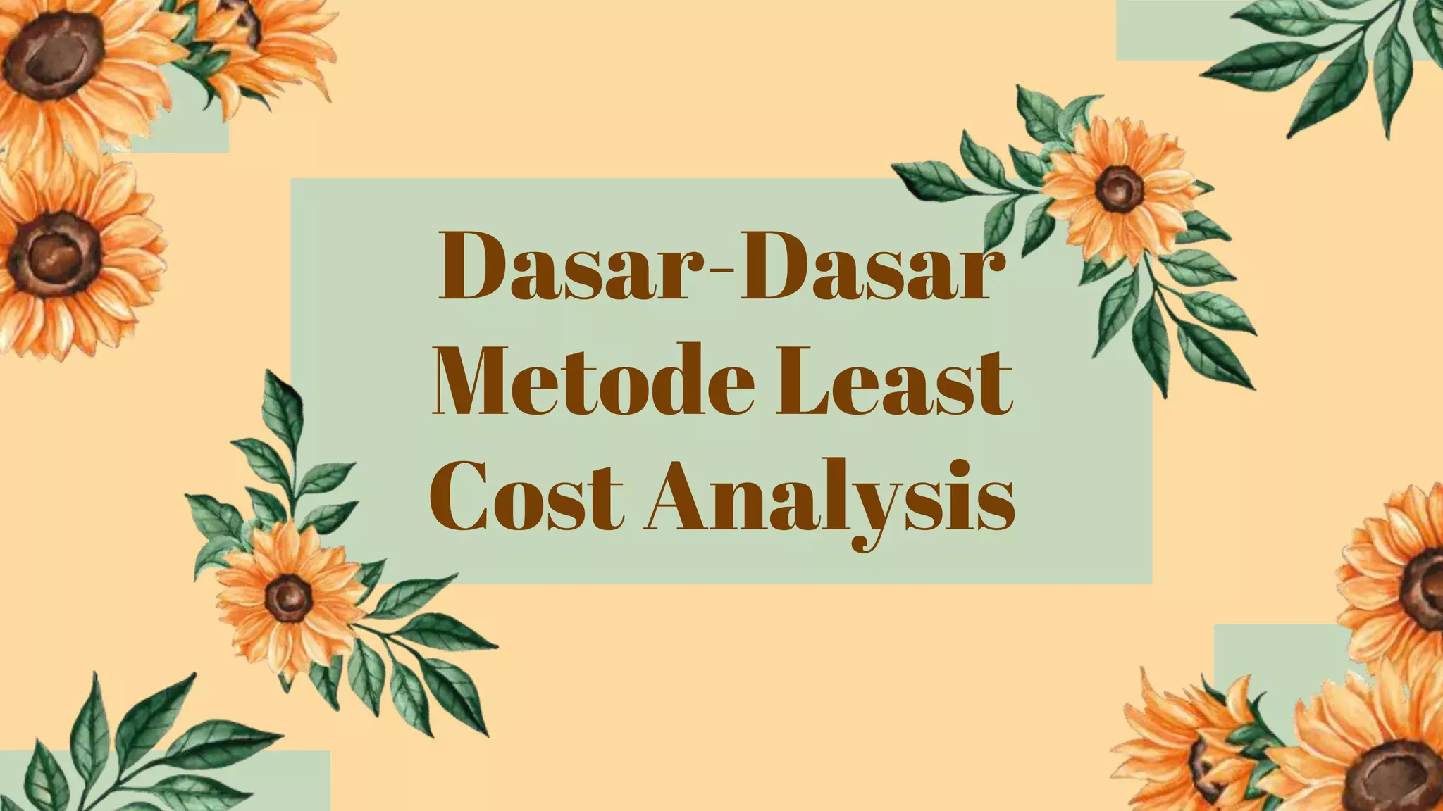 least cost analyze | PPTX