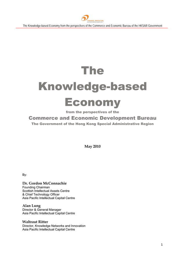 Knowledge-based Economy from Commerce and Economic Development Bureau's ...