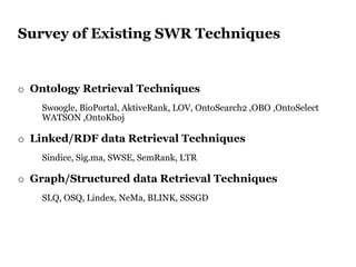 A Taxonomy of Semantic Web data Retrieval Techniques | PPT