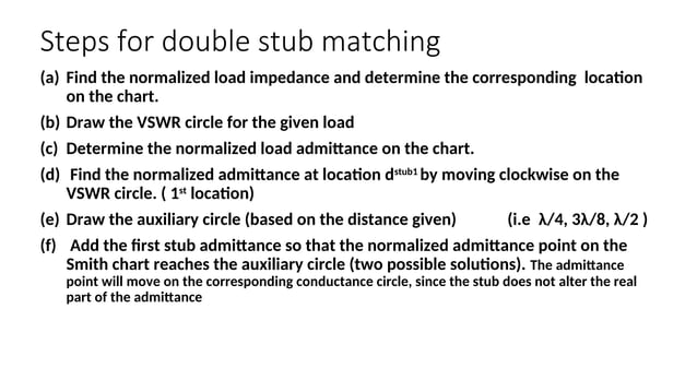 Double stub matching derivation material.ppt