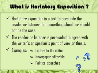 Hortatory Exposition | PPT