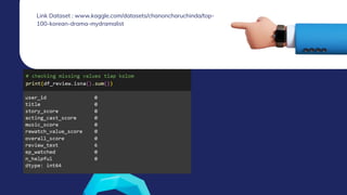 K-Drama Recommendation Using Python | PDF