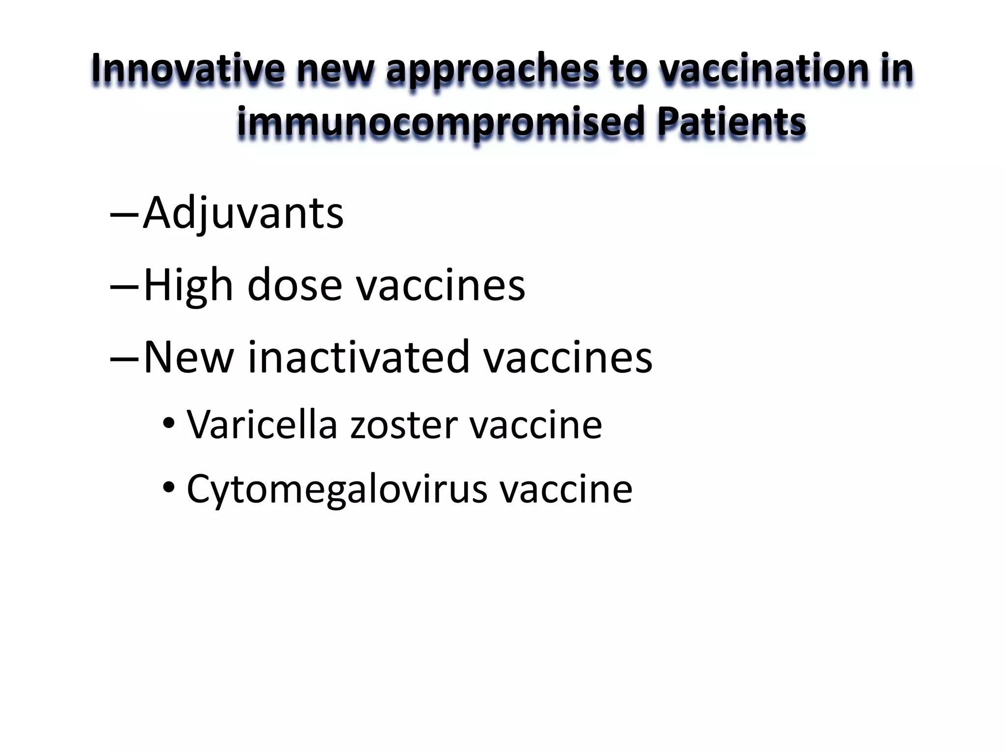 Vaccines in immunocompromised children - Slideset by Professor Kathryn ...