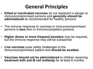 Vaccines in immunocompromised children - Slideset by Professor Kathryn ...