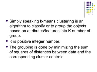 K mean-clustering algorithm | PPT