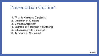 K means clustering | K Means ++ | PPTX | Computing | Technology & Computing