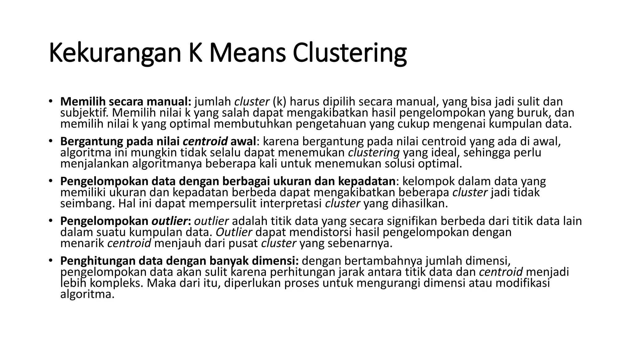 Algoritma Klasifikasi K Means Clustering Pptx