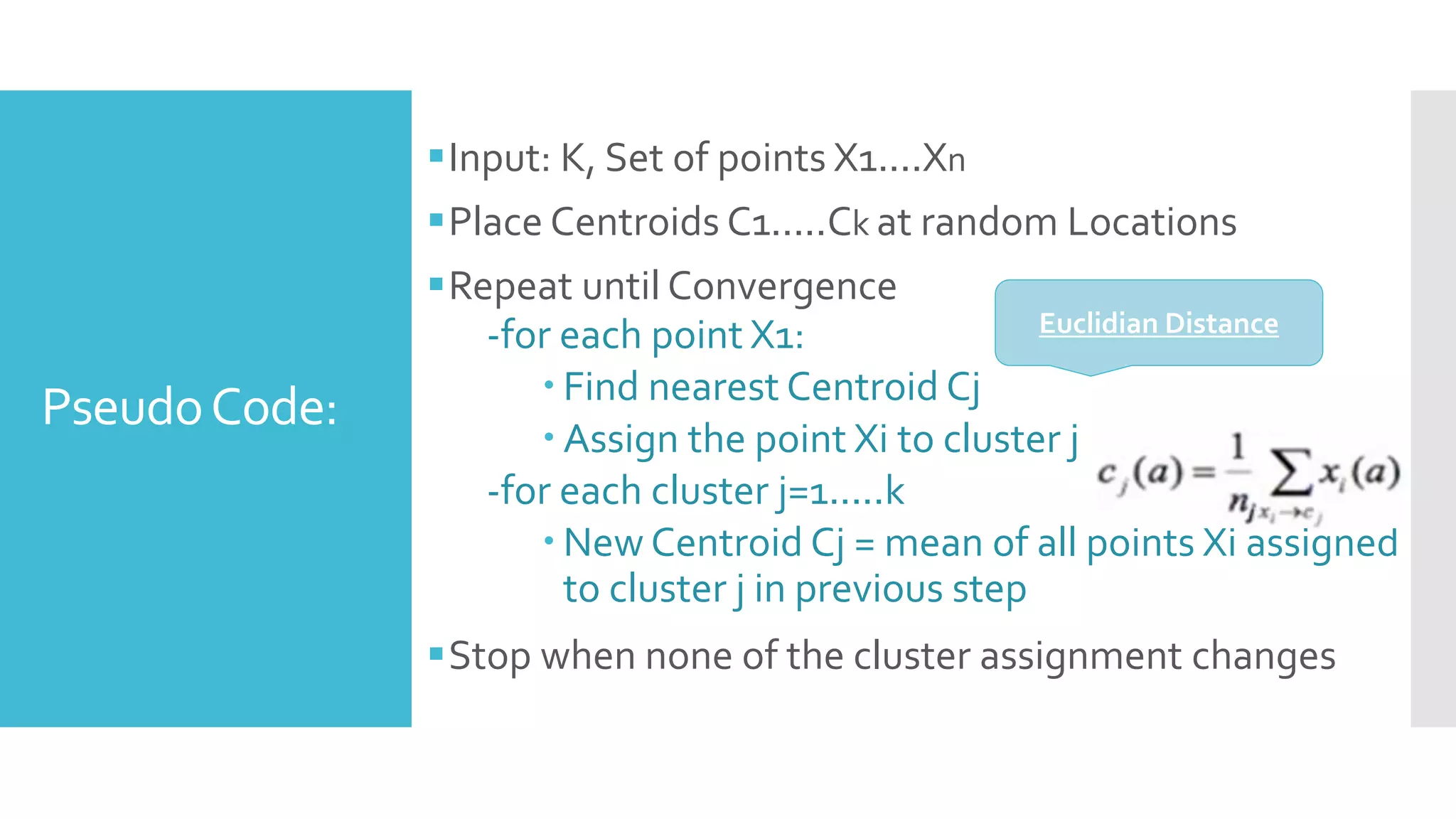 K Means Clustering Algorithm Ppt
