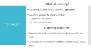 K-means clustering algorithm | PPTX