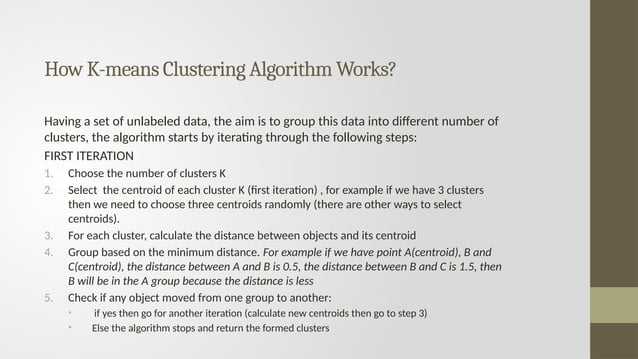K-means Clustering Algorithm Testing Cases | PPTX