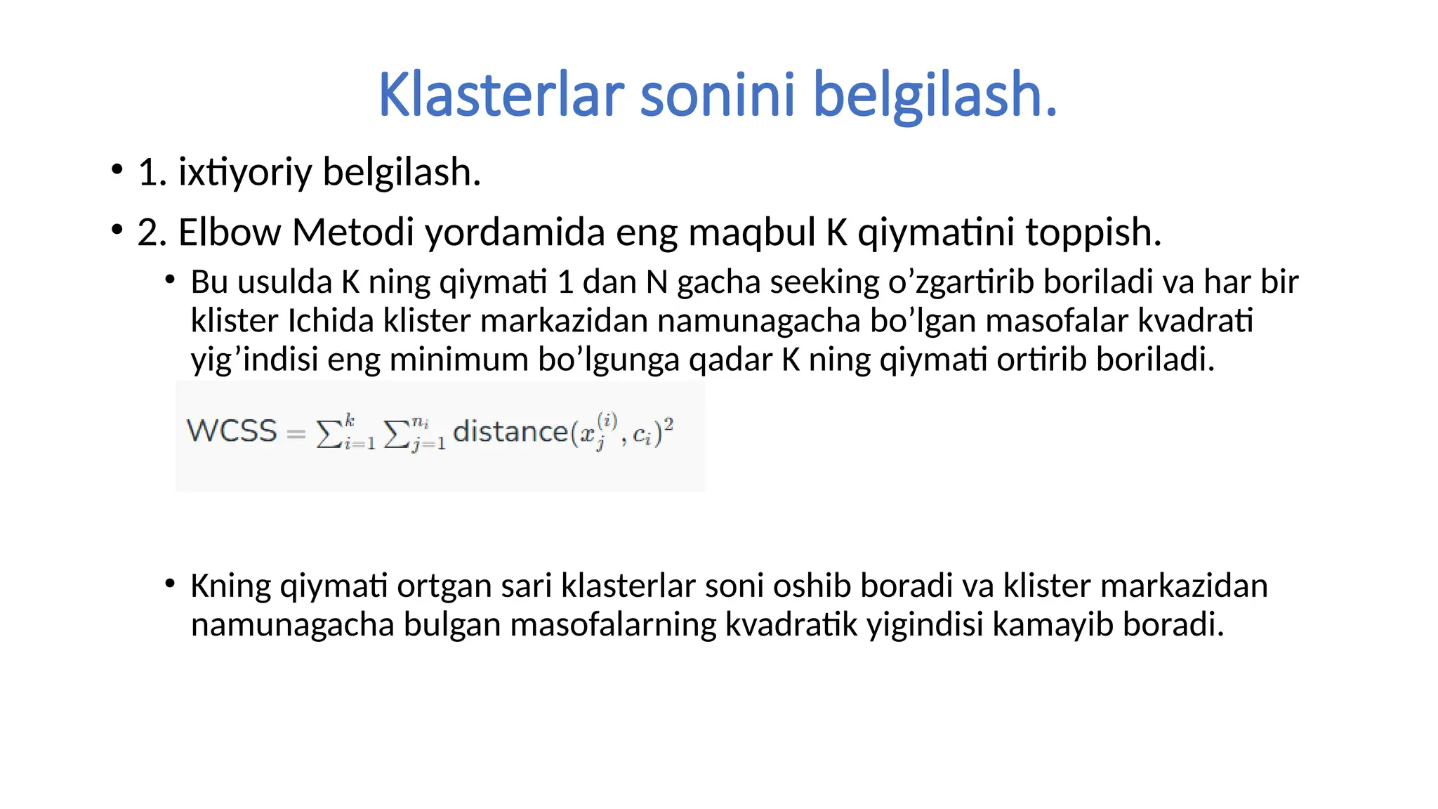 K-means klasterlash algoritmi_selecting_N_custers.pptx