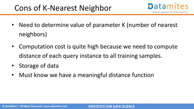 K Nearest Neighbor V1.0 Supervised Machine Learning Algorithm | PPTX