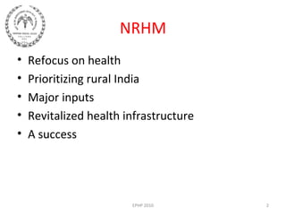 Governance in the National Rural Health mission: Perspectives of a ...
