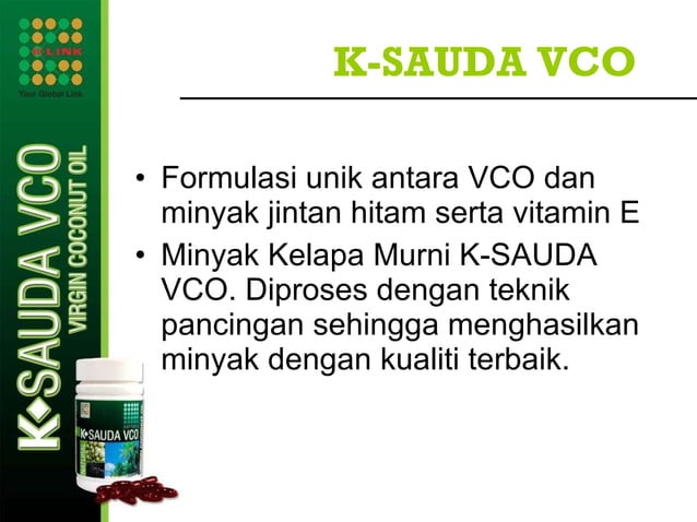 K-Link Sauda VCO Gaya Hidup Sihat | PPT