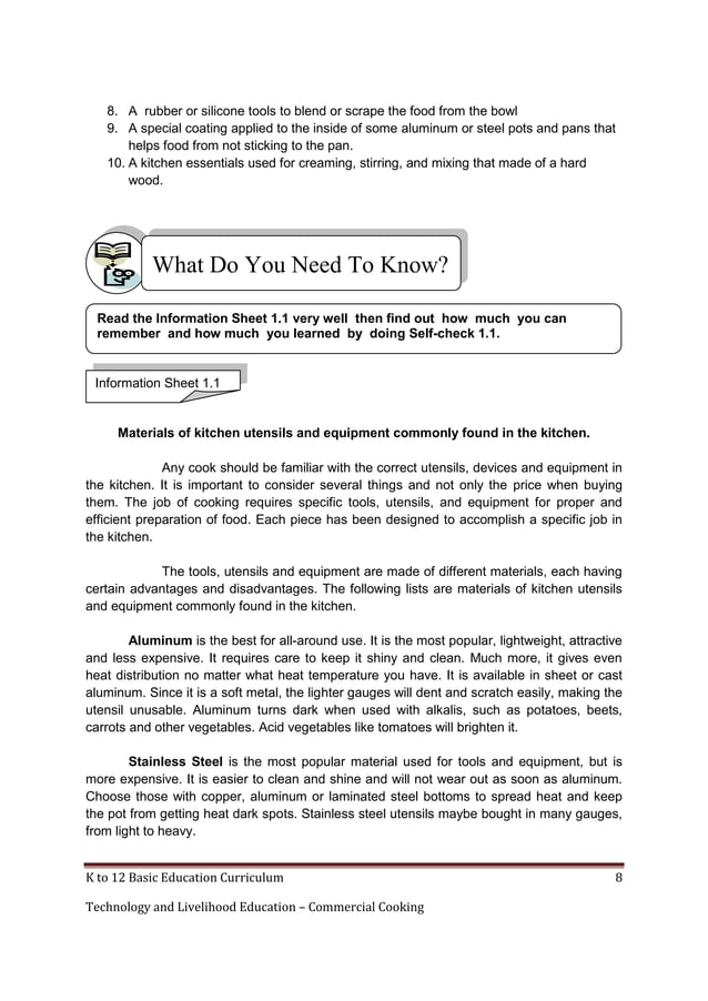 K to-12-commercial-cooking-learning-module | PDF