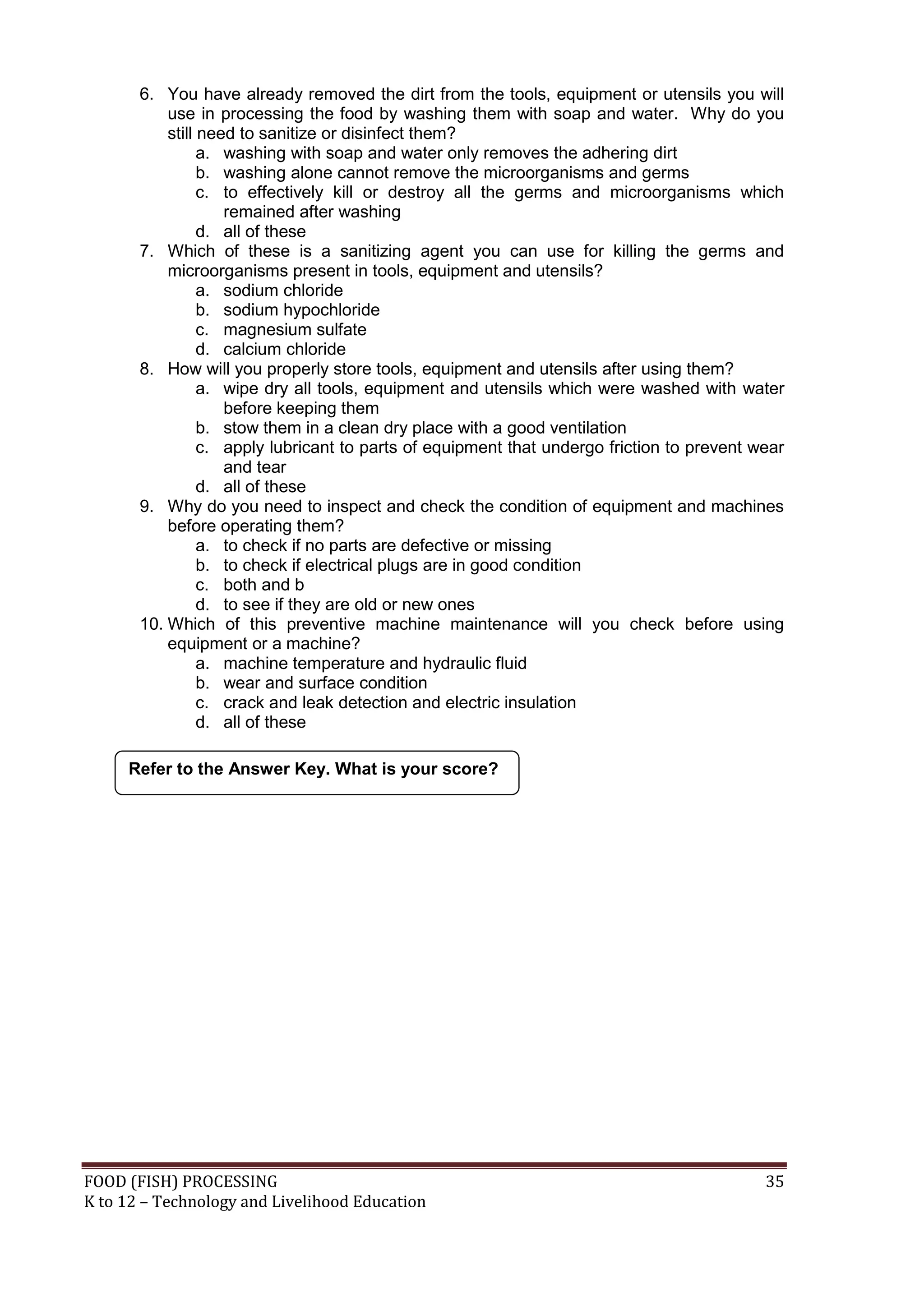 K To 12 Fish Processing Learning Module Pdf