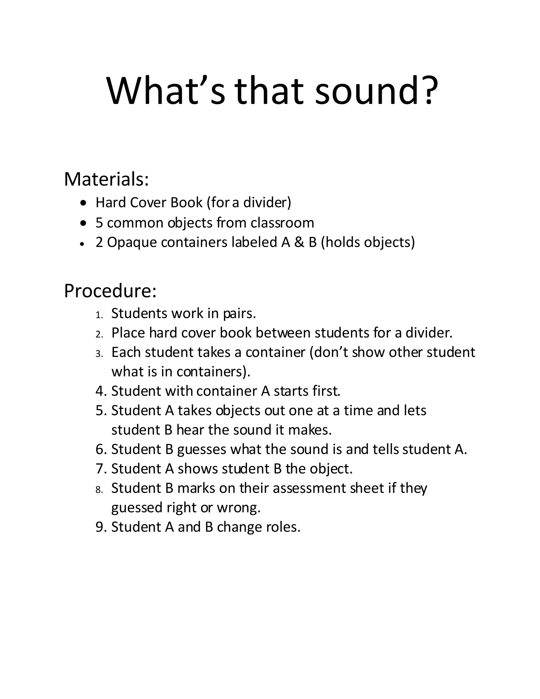 K Whats That Sound | PDF