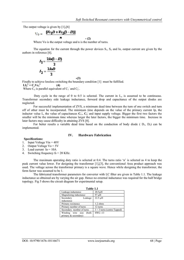Soft Switched Resonant Converters with Unsymmetrical Control | PDF | Consumer Electronics ...