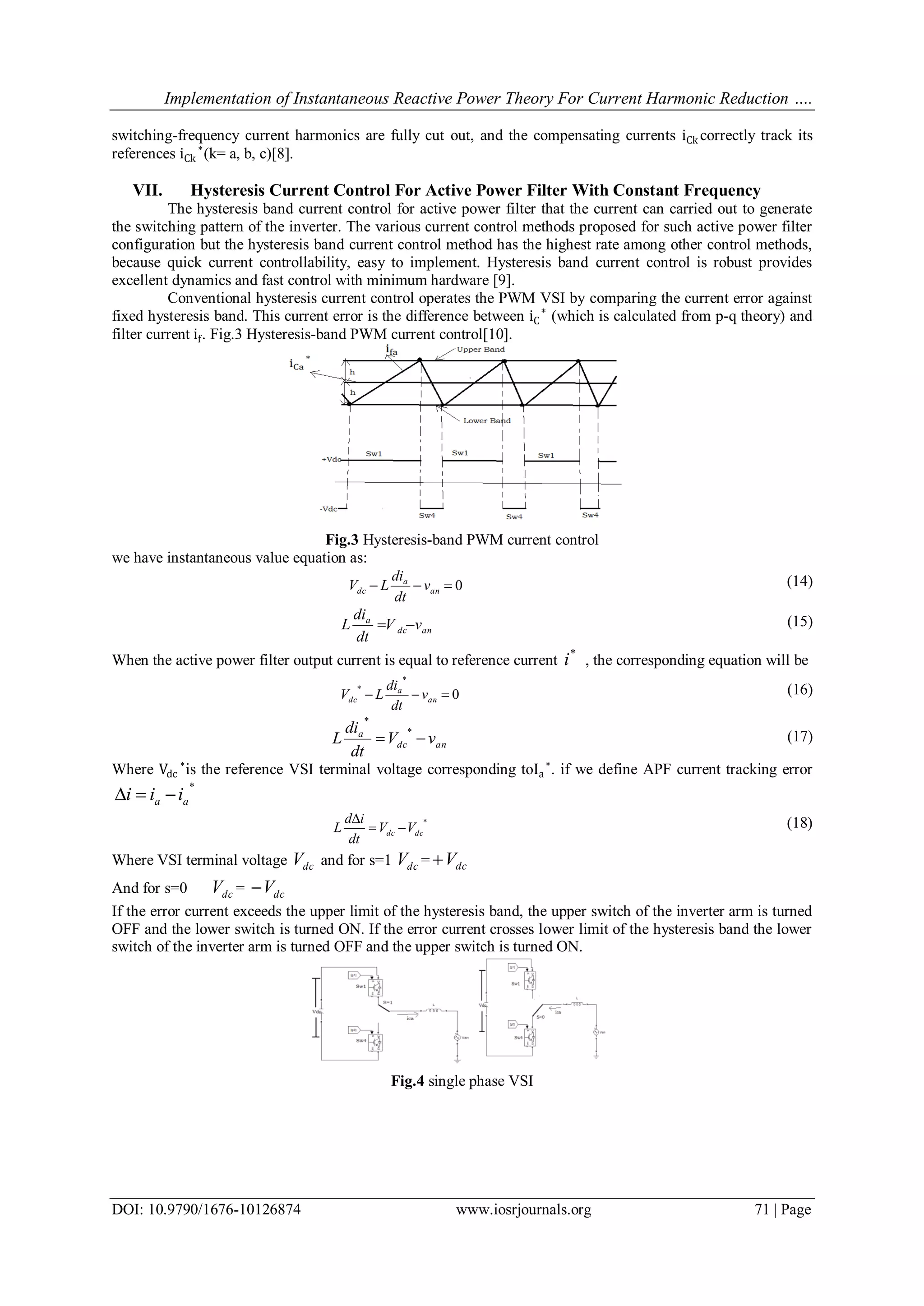 Implementation Of Instantaneous Reactive Power Theory For Current