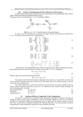 Implementation of Instantaneous Reactive Power Theory for Current Harmonic Reduction and ...