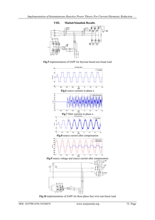 Implementation of Instantaneous Reactive Power Theory for Current Harmonic Reduction and ...