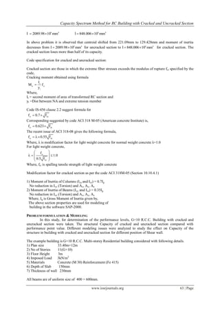 Capacity Spectrum Method for RC Building with Cracked and Uncracked ...